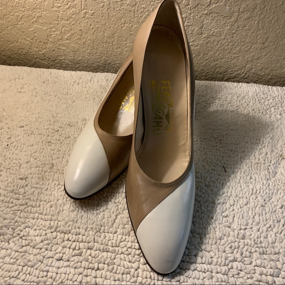 New Salvatore Ferragamo Two Tone Pumps - Gem